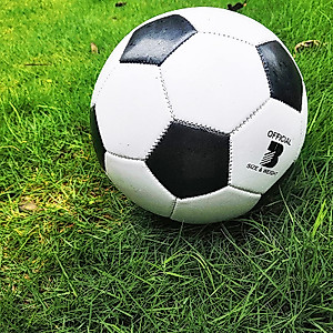 SPDTECH Soccer Ball Size 3 with Pump Needle Classic White Black Thicker PU Tight Weaved Suitable for Kids Toddler Boy Trainning Practice or Gift for 0-9 Years