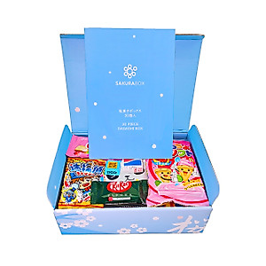 Sakura Box Japanese Snacks & Candy 30 Piece Dagashi Set Gift (Box)