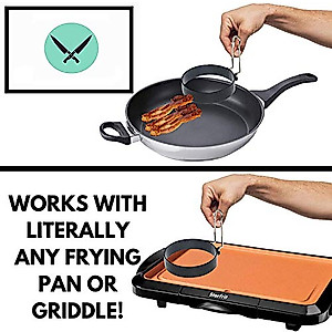 Emoly Professional Stainless Steel Egg Ring Set, 2 Pcs Round Breakfast Household Mold Tool Cooking Tool Omelette for Fried Egg McMuffin Sandwiches (Black)