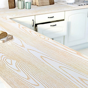 Orainege Gold Wood Contact Paper Gold and White Peel and Stick Wallpaper 17.7in x118.1in Gold Wood Grain Removable Wallpaper White and Gold Decorative Self Adhesive Contact Paper Bedroom Kitchen