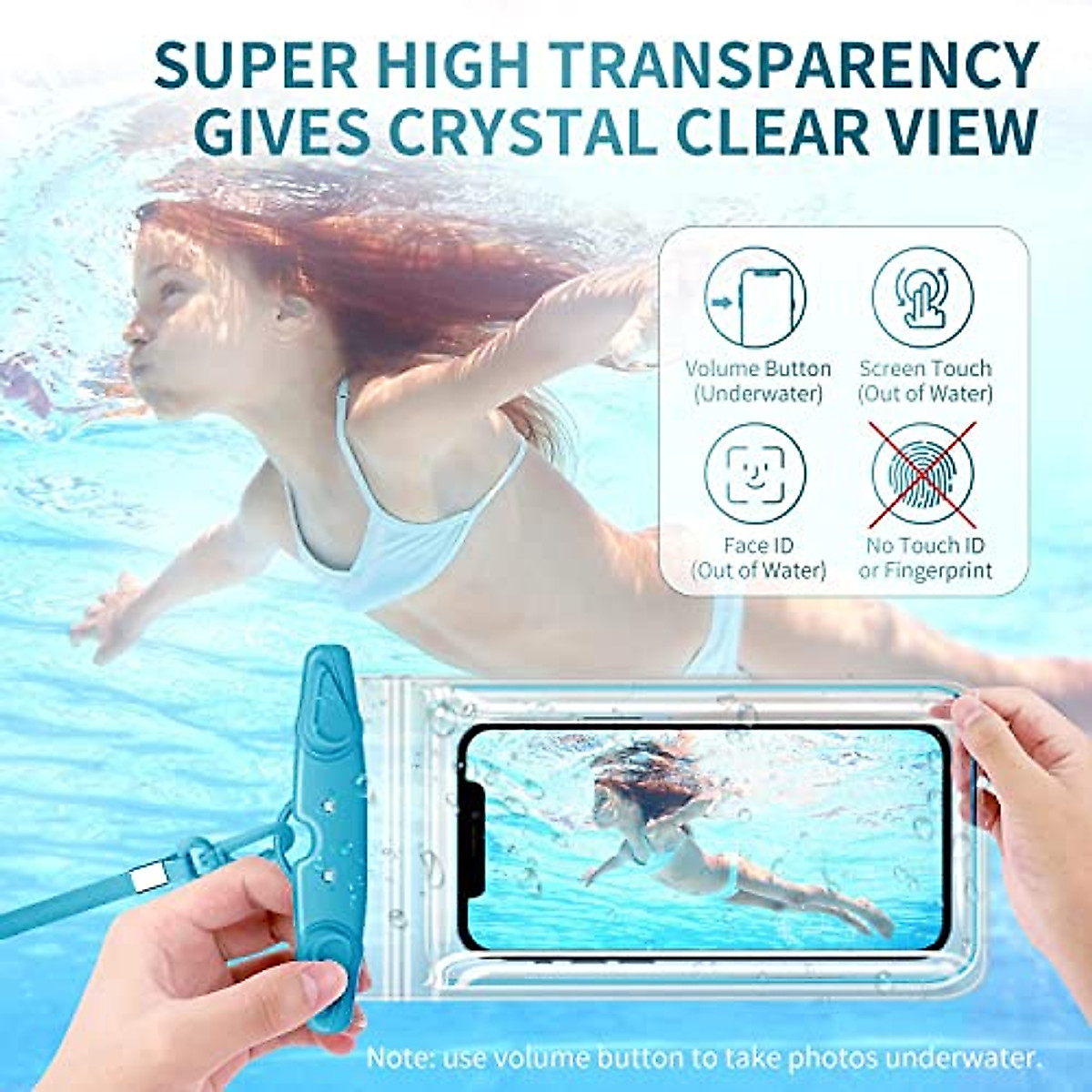 Universal Waterproof Phone Pouch, 4 Pack Waterproof Phone Case Dry Bag with Neck Strap Luminous Ornament for Water Games Protect iPhone 14 13 12 11 SE Pro Max Plus Galaxy S22 S21 Google Note up to 8"