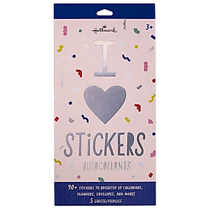 Hallmark Stickers for Kids and Adults (Pack of 91 Stickers, 5 Sheets for Planners, Notebooks, Laptops, Water Bottles, and More)