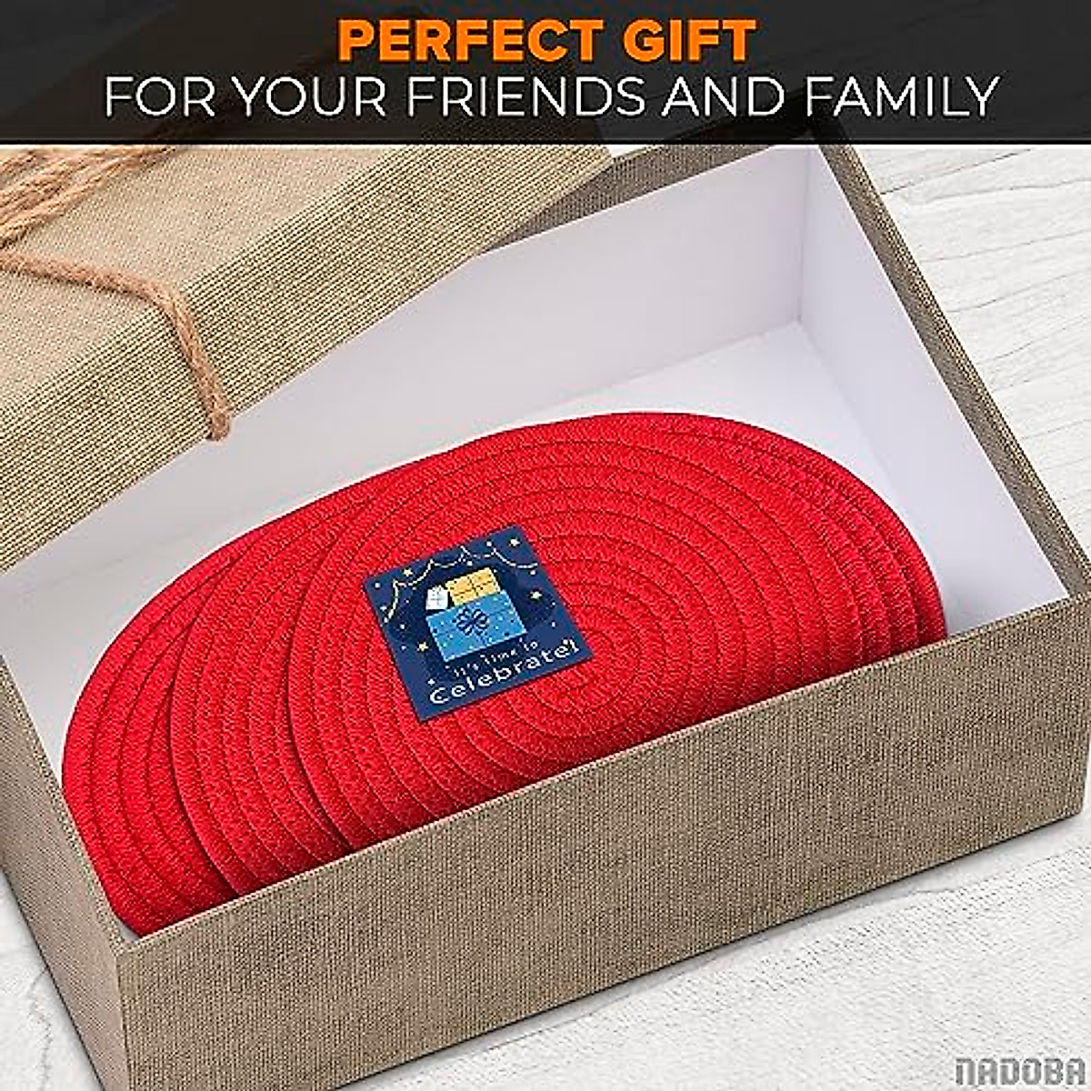 3Pcs Trivets for Hot Dishes - Red Instant Pot Trivet for Hot Pans Kitchen Decor Pot Mat, Woven Trivet Сotton Trivets for Kitchen Counter Protectors Heat Resistant Pads for Countertops