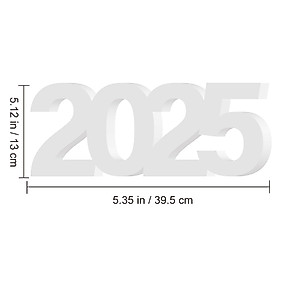 Large 2025 Sign Gradutaion Decorations 2025 Senior Photo Booth Props Grad Centerpieces for Table Decor, Number 2025 Letter Sign for Grad Party Supplies 2025 New Year Wedding Decor - White 15.6"