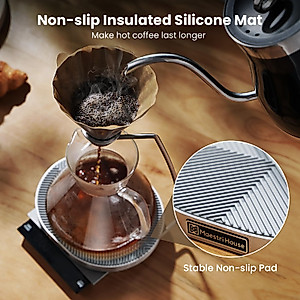 Maestri House Pour Over Coffee Maker, Magnetic Coffee Dripper and 600ML Carafe Coffee Server, Drip Coffee Maker with Metal Base, Dishwasher Safe for Home or Office