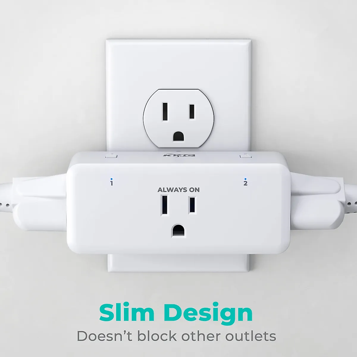 KMC Smart Plug 4-Pack, Side 3-Outlet Extender, Compatible with Google & Alexa, No Hub Required, WiFi Plugs