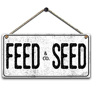 Feed And Seed Co. 12.5X25 CM Retro Look wood Decoration Plaque Hanging Sign for Home Kitchen Bathroom Farm Garden Garage Inspirational Quotes Wall Decor