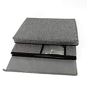 Tuokor Large Fabric Storage Bins with Lid, 2 Handles and Clear Window, 20x16x12 inches (LxWxH) Washable Foldable Storage Shelf-Basket Cube Box 3-Pack, Gray