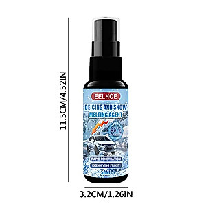 QPMBJ Winshield Spray De-Icer - Winter Windshield Removal Defrosting Liquid & Snow Melting Agent, Windshield Ice Melt Spray, Updated Car Glass Deicing Agent Spray (50ML)