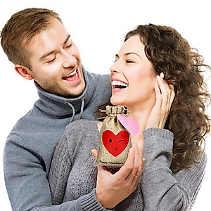 Riakrum 24 Sets valentines day Burlap Favor Bags Valentine's Day Heart Burlap Gift Bag bakery bags Treat Bags Goodie Bags Candy Bags for Valentine's Day small shop Wedding Bridal Shower Party Favor