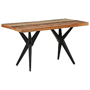 Industrial Design Dining Table Casual Pub,Bar Laptop Table,Modern Studio Dining Table,homeoffice Desk,Dining Table 55.1"x27.6"x29.9" Solid Reclaimed Wood
