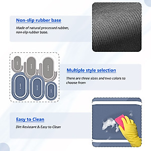 ibetto Quick Drying Bath Rug Super Absorbent Anti Slip Bathroom Rugs Rubber Kitchen Floor Mat Bath Rugs Simple Bath room Door Mat Shower Rug for in Front of Bathtub Blue (Small,40 * 60cm)