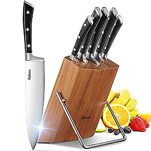 Kitchen Knife Set, 6-Piece Small Knife Set with Wooden Block, Super Sharp, High Carbon Stainless Steel Cutlery Knife Block Set