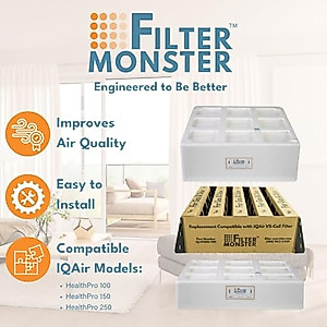 Filter-Monster - Replacement Air Filter Bundle, Set of 3 Filters - Compatible with IQAir HealthPro Series Air Purifier