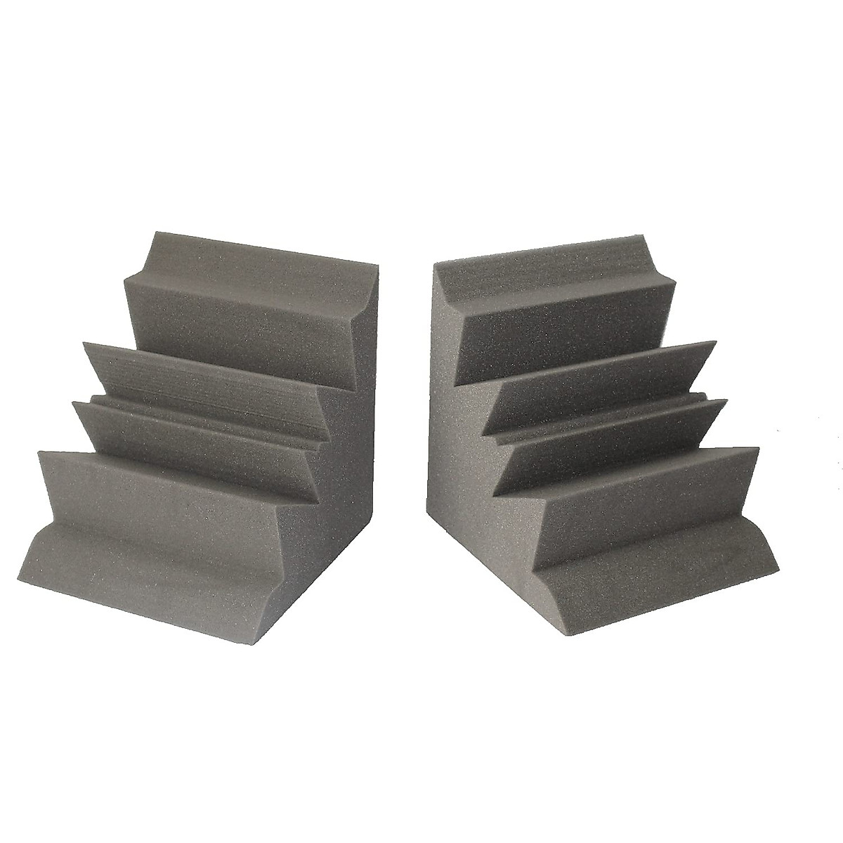 Acoustic Foam XL Bass Trap Studio Soundproofing Corner Wall 12" X 12" X 12" (4 PACK) - Color: Charcoal
