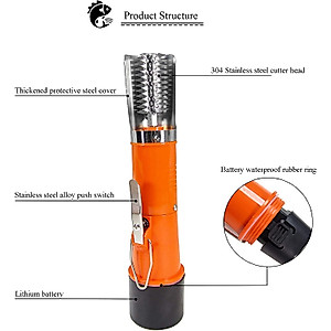 Powerful Electric Fish Scraper Cordless Fish Scaler Cleaner Automatic Fish Scale Remover with a Manual Scaler (2 Batteries)