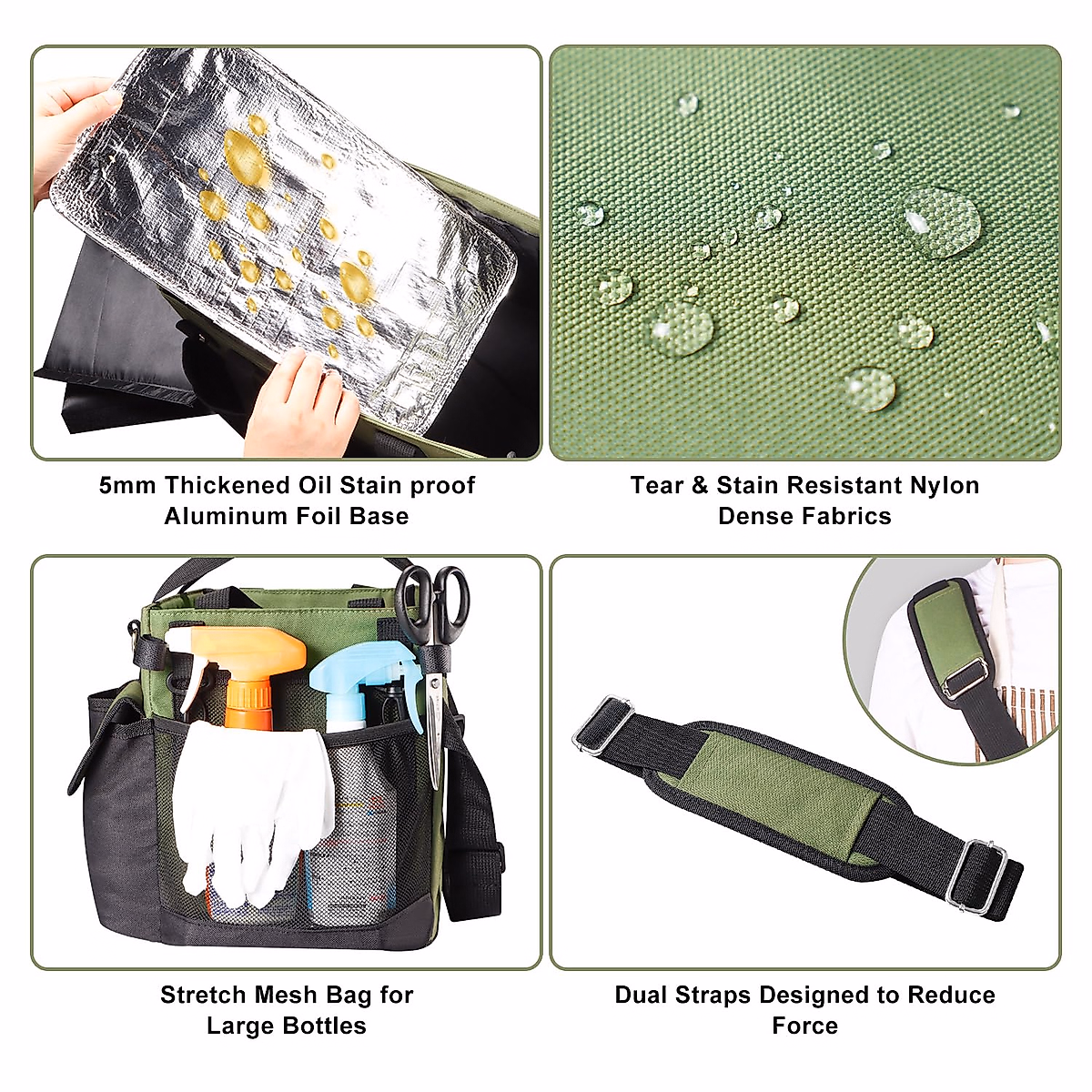 Viajero Wearable Cleaning Caddy Bag, Large Cleaning Supplies Organizer Housekeeping Supply Caddy Detailing Bag with Handle Shoulder Waist Straps for Tote Tools Products Housekeepers Car Home House