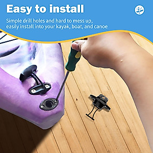 Kayak Drain Plug Kit Boat Scupper Plugs Thread Bung for Kayak Canoe Boat with Screws Hardware (2)
