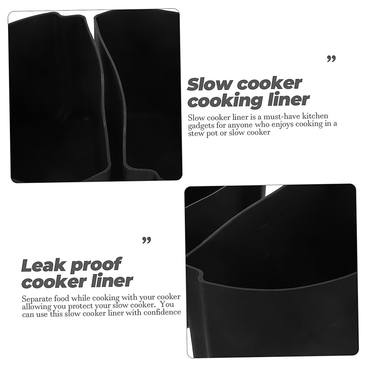 Luxshiny 1 set Partition silicone cookware heat-resist slow cooker liner Insert rice cooker black rice cooker insert Partition plate odorless daily use rice cooker black
