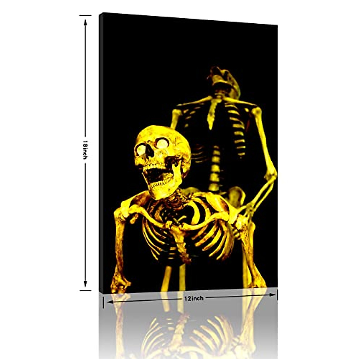 Creative skull canvas print wall decor gold gothic art skull canvas print wall decor for bedroom living room decor Stretch And Frame Ready To Hang 12x18inch(30x45cm)