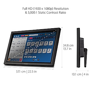 ViewSonic TD2423D 24 Inch 1080p 10-Point Multi IR Touch Screen with Eye Care HDMI, VGA, USB Hub and DisplayPort (Renewed)