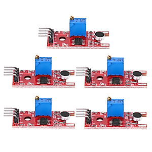 5Pcs Sound Sensor Module, 3 to 5V Microphone Sound Sensor Microphone Sensor Module Ultra Small Professional Microphone Amplifier IC KY-038 for Assembly with Indicator Lights