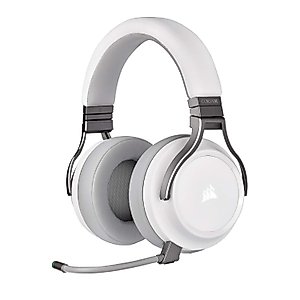 CORSAIR Virtuoso RGB Wireless High-Fidelity Gaming Headset, White, CA-9011186-NA (Renewed)