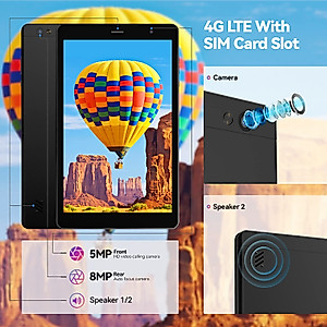 iball 8" Android Tablet, 1920 X 1200 IPS Full HD Display, Upgraded Octa-core Tablets, 4G LTE with SIM Card Slot,2GB+32GB ROM, 8MP Camera, 2.4G+5G WiFi Bluetooth 5.0 GPS