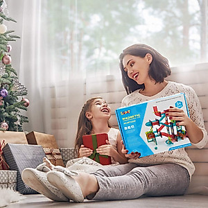 Magnetic Tiles,125 Piece Pipe Magnetic Blocks for Toddlers, 3D Clear Magnets Toys, STEM Toy Children Magnetic Tiles Building Set for Kids Boys Girls Age 3 4 5 6 Year Old 3