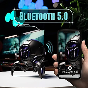 GravaStar Mars Pro Bluetooth Speaker,25W Loud Stereo Sound Wireless Portable Speakers with Futuristic Design, Up to 24H Playtime,TWS Pairing for Home/Party/Outdoor/Beach,Birthday Gift (Matte Black)