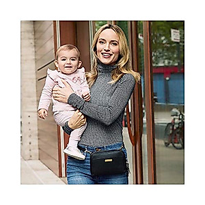 Skip Hop Adjustable Greenwich Easy-Access Convertible Hip Pack, Vegan Leather, Black, One Size(Pack of 1)