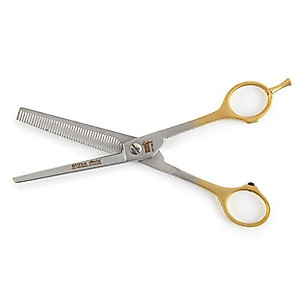 Dubl Duck Stainless Steel Small Pet Ultra Gold 46-Tooth Thinning Shears with Gold Handles, 6-1/2-Inch