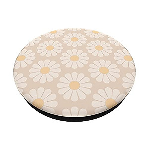 Ivory White Daisy Floral Flower Design PopSockets Swappable PopGrip