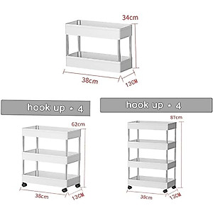 OXOAMP Storage Shelves Rack for Kitchen Storage Shelving Storage Cart Rolling Wheels Kitchen Bathroom Organizer Household Rack Mobile Shelf