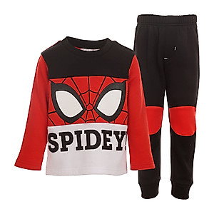Marvel Spider-Man Little Boys Fleece Sweatshirt and Pants Set Red/Black 7-8
