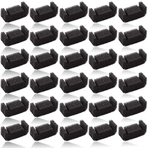 Bercoor 30 Pcs Sponge Filter for Cat Fountain Pet Fountain Replacement Foam Filter Pet Fountain Foam Pre-Filter Cat Fountain Sponge Foam Filter for Pet Cats Dogs Fountain (Black)
