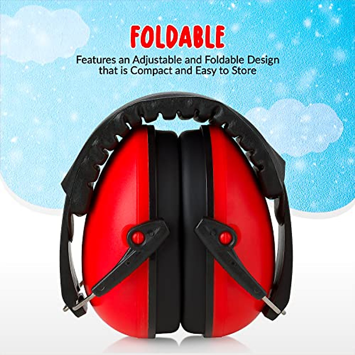 Baby Hearing Protection Earmuffs with Noise Reduction - Lightweight, Adjustable and Foldable NRR 20dB Safety Ear Protection for Infants to Toddlers (3 Months to 2 Years)