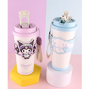 Many Rainbows Cinnamoroll Tumbler Coffee Cup with Cover & Carrying Loop 520ml