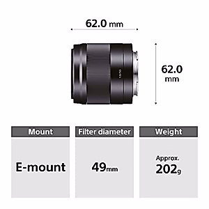 Sony - E 50mm F1.8 OSS Portrait Lens (SEL50F18/B), Black