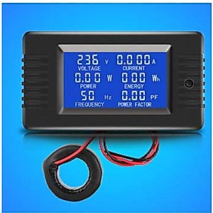 KNACRO AC Current Voltage Amperage Power Energy Panel Meter LCD Digital Display Ammeter Voltmeter Multimeter Current CT AC 80-260V 100A