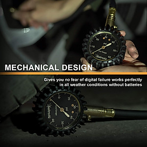 AstroAI Tire Pressure Gauge, 0-60 PSI, Certified ANSI B40.1 Accurate with Large 2" Dial Easy to Read for Car, SUV, Truck & Motorcycle