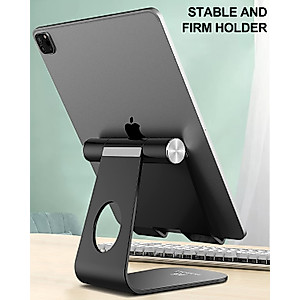 Doboli Tablet Stand Tablet Holder for Desk Adjustable Stand Foldable Tablet Holder Compatible with Ipad Galaxy Tab iPhone Kindle Black