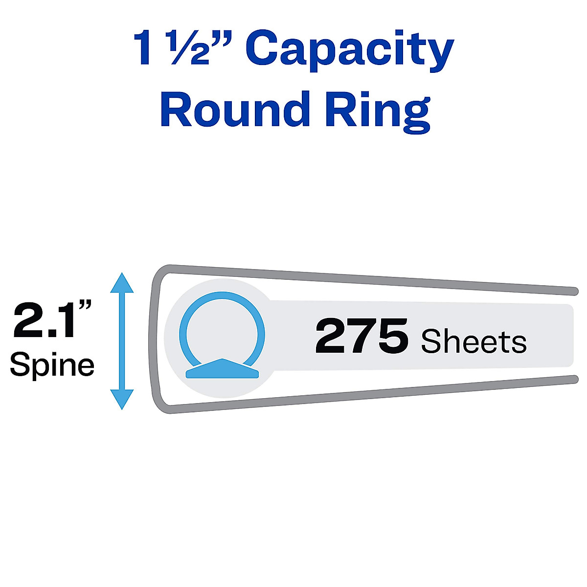 Avery Economy View 3 Ring Binder, 1.5" Round Rings, 1 White Binder (05770)