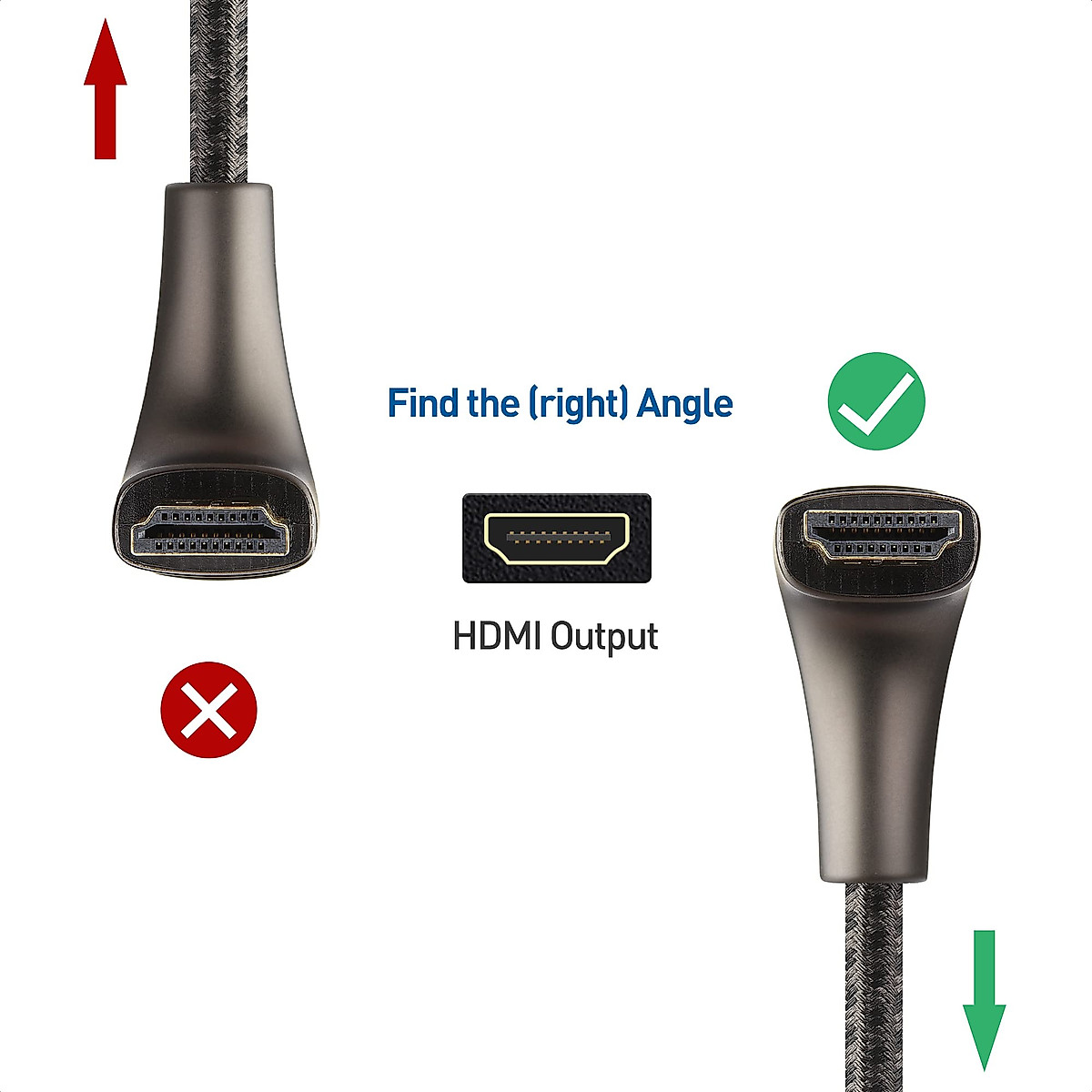 Cable Matters 48Gbps Ultra HD 8K Right Angle HDMI Cable 6.6 ft (90 Degree HDMI Cable) with 8K @120Hz, 4K @240Hz and HDR Support in Black