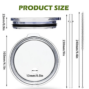 30 oz Straw Lid for YETI, 2 Pack for Rambler 26 oz Cup, 30 oz Tumbler, 35 oz Straw Mug, Spill Proof Top Cover Replacement with Brush, BPA Free and Shatter-proof