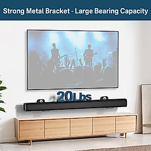 notiela Soundbar Mount Shelf for Samsung, Sony, LG, Vizio, Bose, Onn and More Soundbar Wall Mount Bracket - Sound Bar Mounts Under TV Mounting Bracket