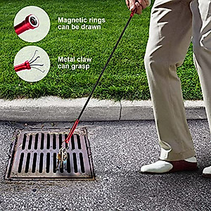 Bendable Flexible Magnetic Pickup Tool, 24'' Four Claw Grabber Tool, Accurate Pick Up In Narrow Space for Engine Bay/Home Sink/Drain/Earring/Keys/Metal Objects (Magnetic orientation)