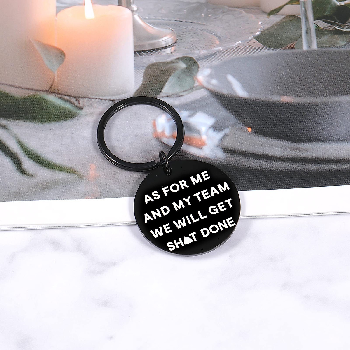 Eulalia Eclogue Keychain for Bosses, Funny Gag Gift, Stainless Steel, Black