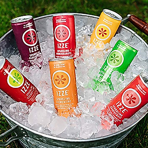 Izze Sparkling Juice, 4 Flavor Sunset Variety Pack, 8.4 Fl Oz (Pack of 24)