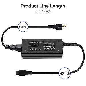 45W Type C USB C 918337-001 Charger Adapter for HP Chromebook X360 14-CA000 11-AE000:14-ca051wm 14-ca052wm 14-ca091wm,11-ae051wm 11-ae001tu;Spectre x360 13-v111dx 13-v011dx 13-w023dx Power Supply Cord